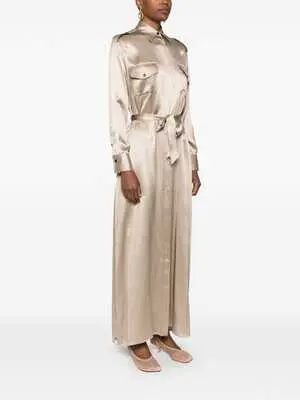 Kiton Silk Maxi Shirt Dress