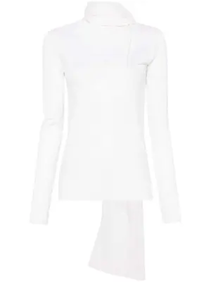 TOTEME Draped-scarf Sweater - White