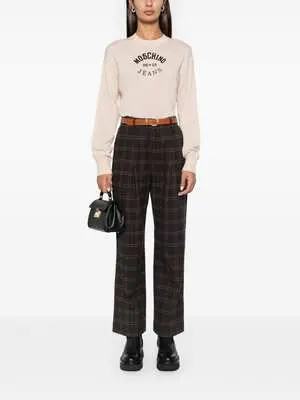 Moschino Intarsia-logo Sweater - Neutrals