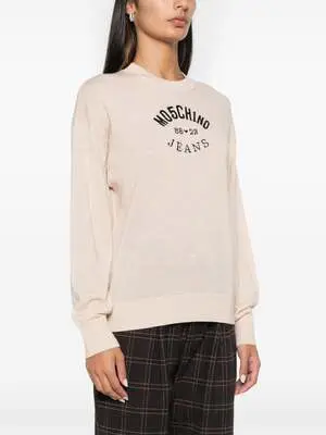 Moschino Intarsia-logo Sweater - Neutrals