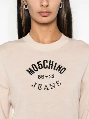 Moschino Intarsia-logo Sweater - Neutrals