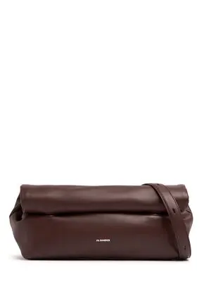 JIL SANDER JIL SANDER Soft Leather Shoulder Bag - Chocolate Plum
