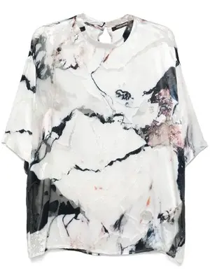 Roberto Cavalli Marble-print Blouse