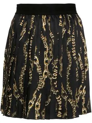 Versace Chain Couture-print Pleated Skirt