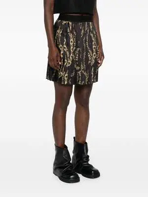 Versace Chain Couture-print Pleated Skirt