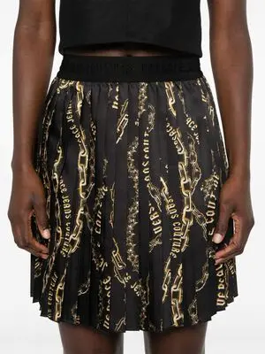 Versace Chain Couture-print Pleated Skirt