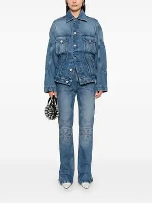 JEAN PAUL GAULTIER Lace-up Denim Jacket - Blue