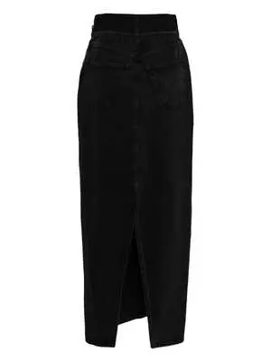 ALAINPAUL Front-slit Denim Maxi Skirt