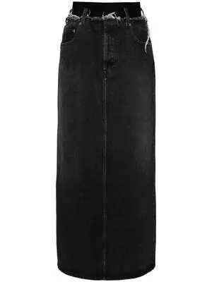 ALAINPAUL Distressed Denim Skirt