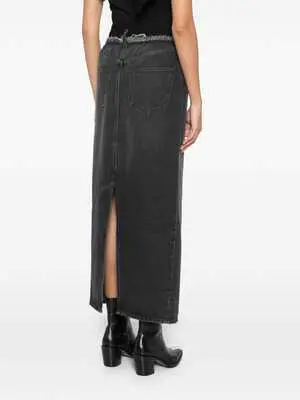 ALAINPAUL Distressed Denim Skirt