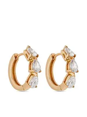 JEWELS AFICIONADO 18kt Rose Gold Diamond Huggie Earrings - Pink