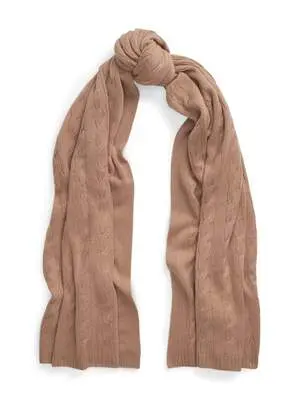 Ralph Lauren Cable-knit Cashmere Scarf - Brown