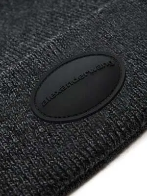 Alexander Wang Logo-patch Beanie - Black
