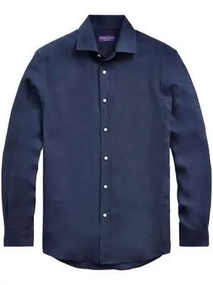 Ralph Lauren Classic-collar Linen Shirt - Blue