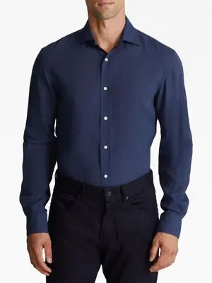 Ralph Lauren Purple Label Classic-collar Linen Shirt - Blue