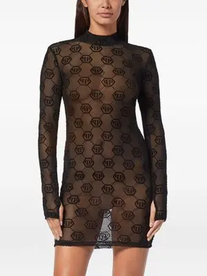 Philipp Plein Monogram Tulle Dress