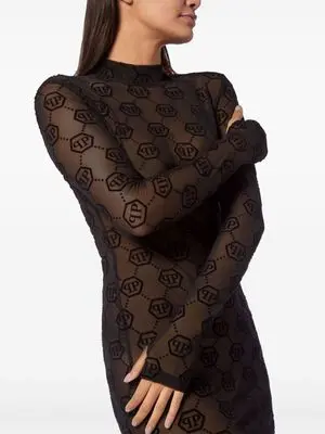Philipp Plein Monogram Tulle Dress