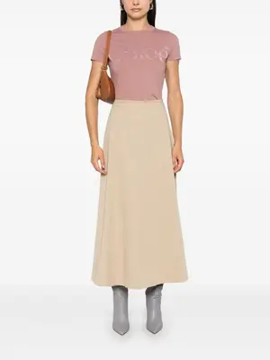 Chloé Flocked-logo T-shirt - Pink