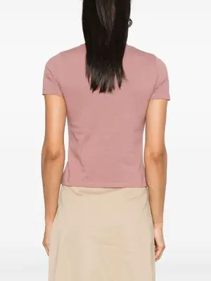 Chloé Flocked-logo T-shirt - Pink