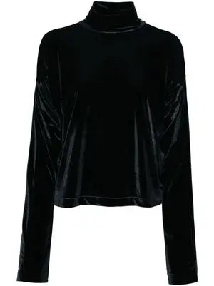 ALAINPAUL Velour High-neck Top