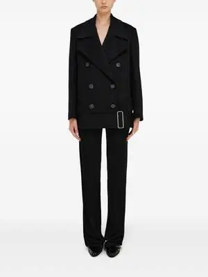FERRAGAMO Brushed-finish Pea Coat - Black