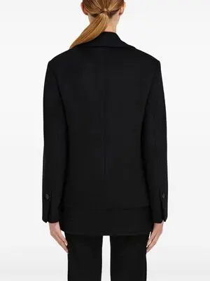 FERRAGAMO Brushed-finish Pea Coat - Black