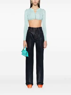 Casablanca Lurex-detail Straight-leg Jeans - Blue