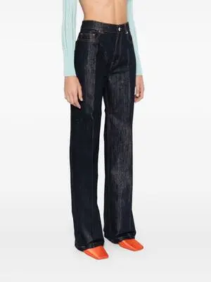 Casablanca Lurex-detail Straight-leg Jeans - Blue