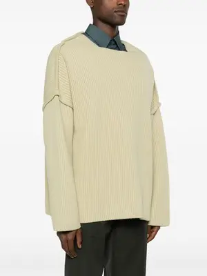 JIL SANDER Ribbed Wool Sweater - Green