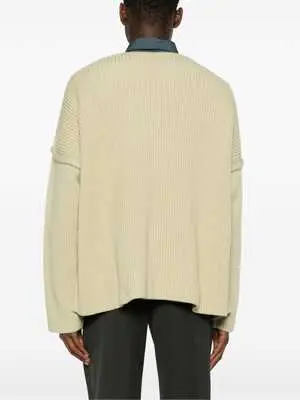 JIL SANDER Ribbed Wool Sweater - Green
