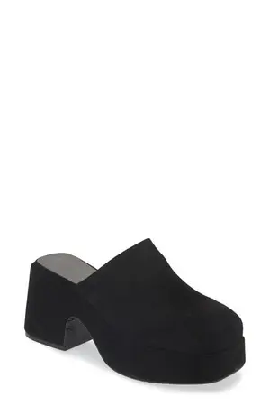 CHOCOLAT BLU Hedia Platform Mule - Black Suede