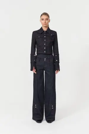 JENDUE Davidson Jacket With Cross Sewed Detail - Deep Blue