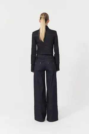 JENDUE Davidson Jacket With Cross Sewed Detail - Deep Blue