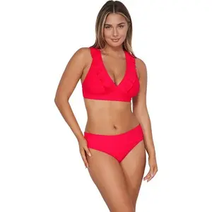 SUNSETS Willa Wireless Bikini Swimsuit Top F Cup - Geranium