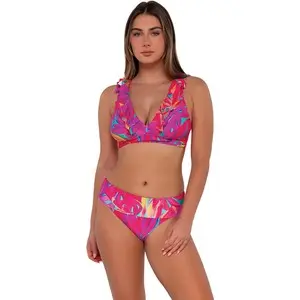 SUNSETS Willa Wireless Bikini Swimsuit Top F Cup Oasis Sandbar Rib