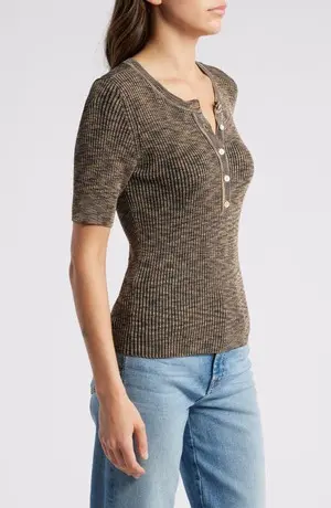 Rails Toni Space Dye Henley Sweater