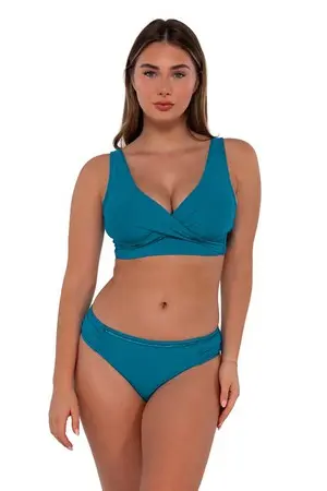 SUNSETS Elsie D Cup Bikini Swimsuit Top Avalon Teal