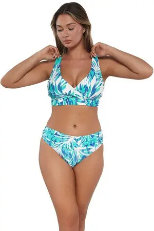 SUNSETS Elsie D Cup Bikini Swimsuit Top Sea Breeze Sandbar Rib