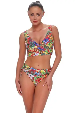 SUNSETS Elsie D Cup Bikini Swimsuit Top Surf's Up