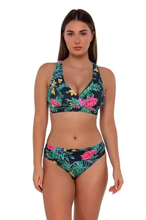 SUNSETS Elsie D Cup Bikini Swimsuit Top Twilight Blooms