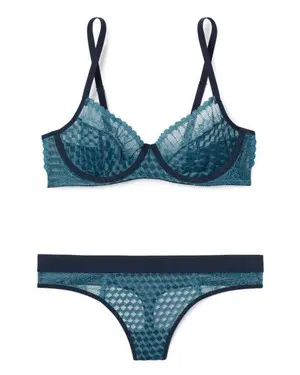NAIA Adaline Unlined Balconette Bra - Dark Blue