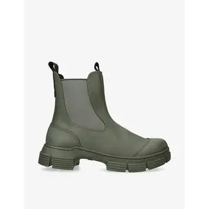 GANNI City Recycled Rubber-blend Chelsea Boots - Khaki