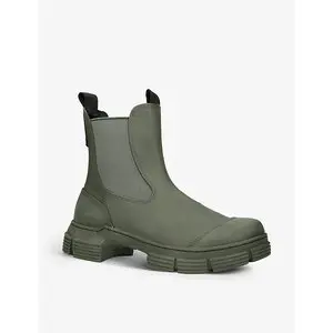 GANNI City Recycled Rubber-blend Chelsea Boots - Khaki