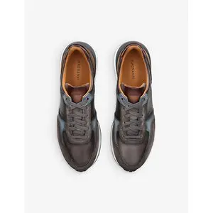Magnanni Xl Grafton Leather And Suede Low-top Trainers - Grey/other