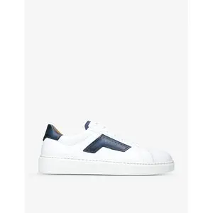 Magnanni Lotto Logo-embossed Leather Low-top Sneakers - White/navy
