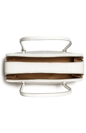 Tory Burch T Monogram Small Metallic Satchel - White