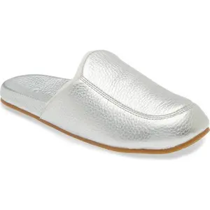 Olukai Konea Genuine Shearling Lined Mule - Silver/ Silver