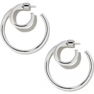 JENNIFER FISHER Double Lilly Baby Hoop Earrings - Silver