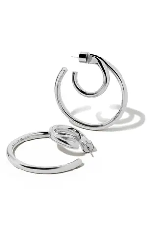 JENNIFER FISHER Double Lilly Baby Hoop Earrings - Silver