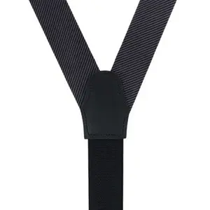 Trafalgar Leyton Diagonal Lined Tone On Tone Silk Suspender - Graphite
